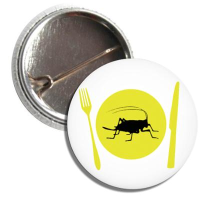 1" Button | CRICKET ON A DINNER PLATE - Kickers Crickets