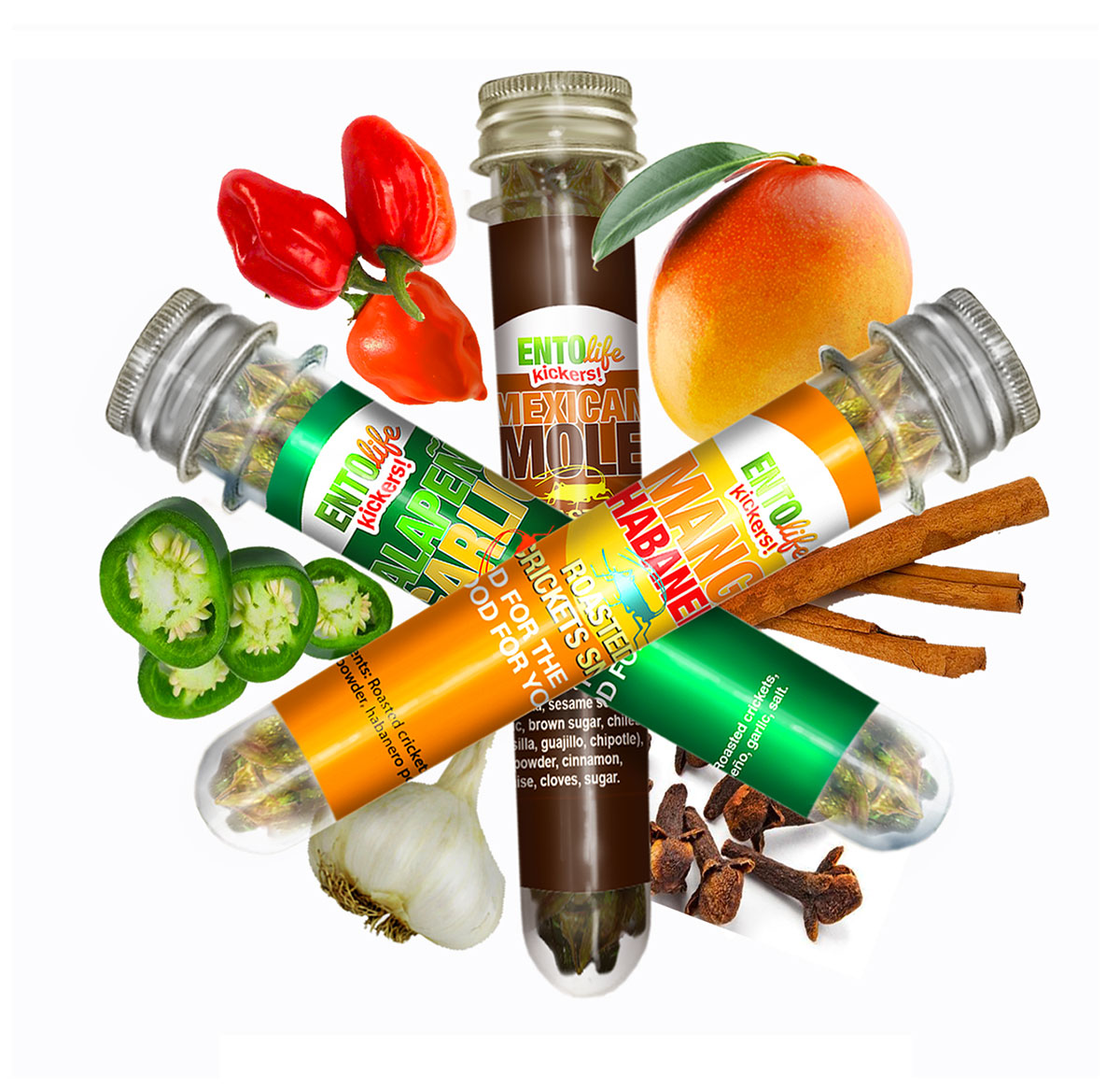 Mini-Kickers Set: Spicy Flavored Roasted Cricket Snack - Kickers Crickets